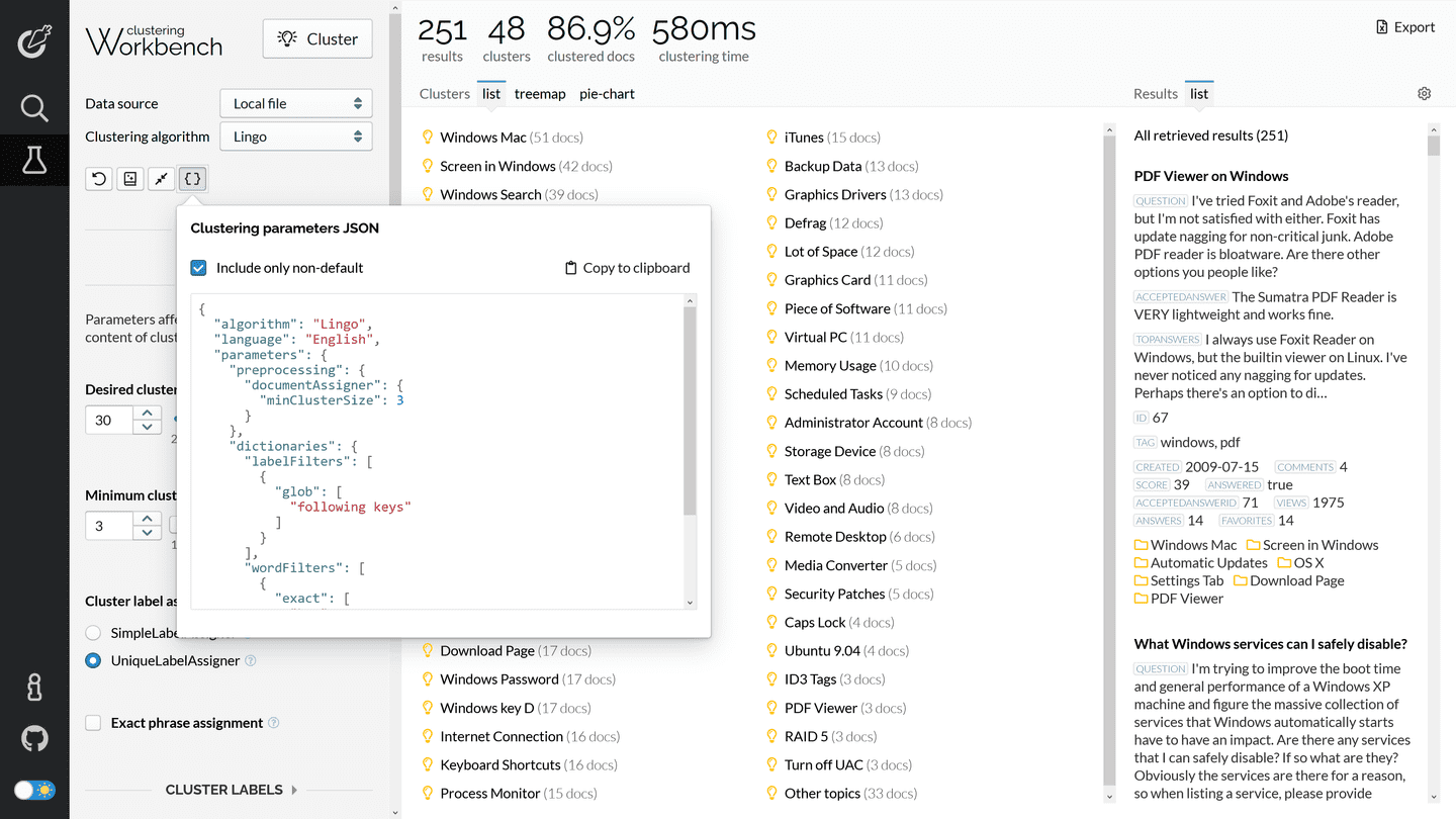 Tuning clustering - Carrot2 docs